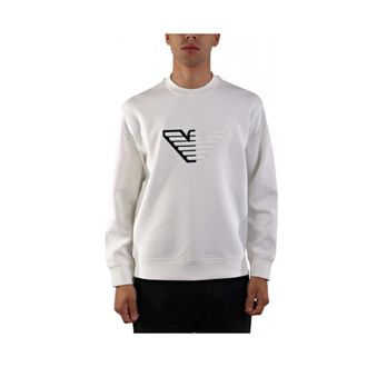 Emporio Armani Big Eagle Logo Sweatshirt - - Sweatshirts & Hoodies - Herren - Wei&szlig; - M