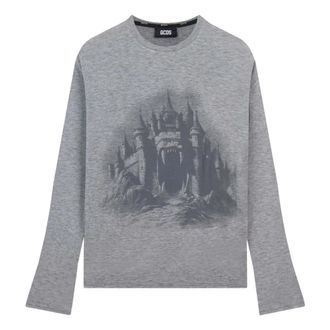 GCDS Gcds, Homme, Tops, Gris, Taille: L T-shirt Manches Longues Gothique