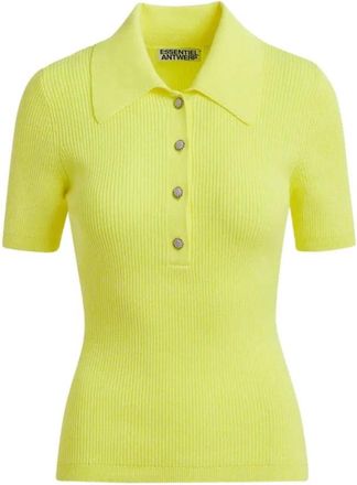 Essentiel Femme, Tops, Jaune, Taille: 36 FR Jabric Jewel Button Polo