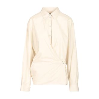 Christophe Lemaire Verdrehtes Hemd mit geradem Kragen - - Blouses & Shirts - Damen - Wei&szlig; - M