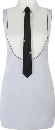 Elisabetta Franchi Minikleid mit Schleifenkragen - Blau