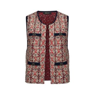 Mes Demoiselles... Marineblau und Rot Tweed Woll Gilet - - Jackets - Herren - Braun - M