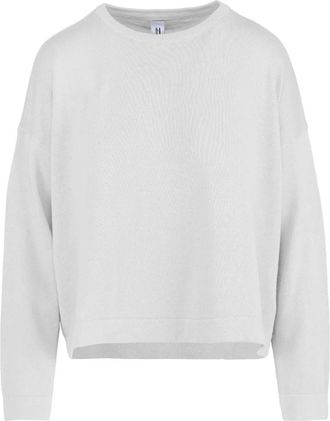 Bomboogie Femme, Pulls, Blanc, Taille: 40 FR Pull ras du cou en m&eacute;lange de lin