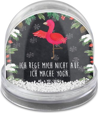 Mr. & Mrs. Panda Weihnachtskugel Flamingo Yoga - Geschenk, Meditieren, Schneekugel, Namaste, Weihnachts, Vogel, Winterkugel, Tiefenentspannung, Yogi, Weihnachten