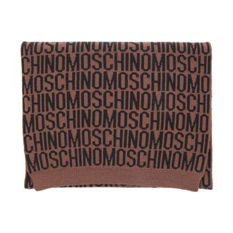 Moschino Femme, Accessoires, Brun, Taille: ONE Size Logo Scarf