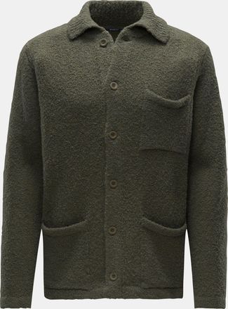 04651/ Herren - Cardigan Chunky oliv