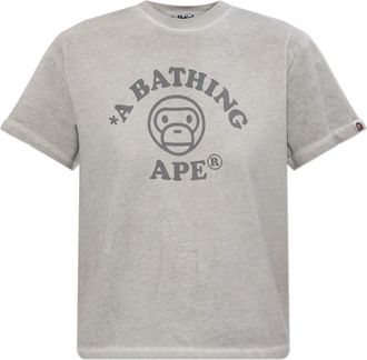 A Bathing Ape A Bathing Ape, Femme, Tops, Gris, Taille: 38 FR Logo T-Shirt