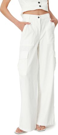 Koton Women Wide Leg Pocket Detail Cotton Cargo Trousers