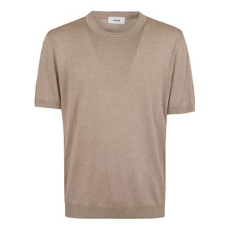 Lardini Homme, Tops, Brun, Taille: L Silk T-shirt