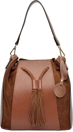 Roberta M Kastanienbraun Rindsledertasche