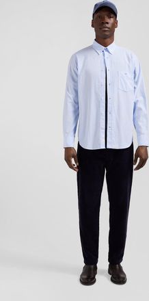 Eden Park Chemise En Velours C&ocirc;tel&eacute; Uni Ciel Col Boutonn&eacute; Et Poche Poitrine Coupe Regular