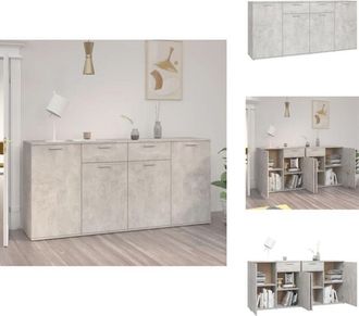 vidaXL Vidaxl - Buffet Gris b&eacute;ton 160x36x75 cm Bois ding&eacute;nierie - Buffet Gris - Meuble De Rangement - Armoire Entr&eacute;e - Buffet Design - Mobilier Moderne
