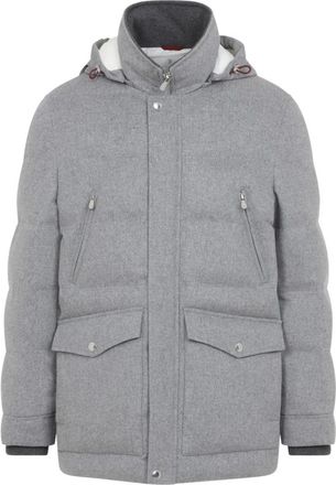 Brunello Cucinelli Parka mit abnehmbarer Kapuze - - Jackets - Herren - Grau - XL