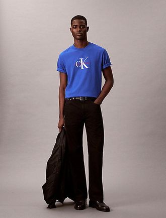 Calvin Klein T-shirt Mit Monogramm-logo - Nearly Navy Heather B8289 - Herren - XXL