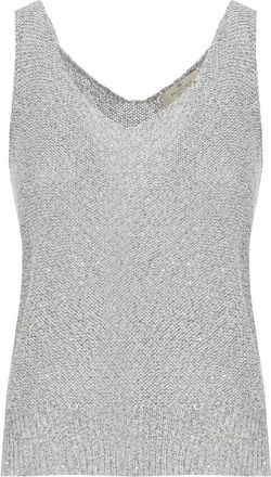 PANICALE Panicale, Femme, Tops, Gris, Taille: 34 FR Crewneck Sleeveless Top