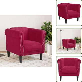 vidaXL The Living Store - Sessel Weinrot Samt - Samtsofa - Wohnzimmersofa - Sessel - Lounge Chair - Weinroter Sessel