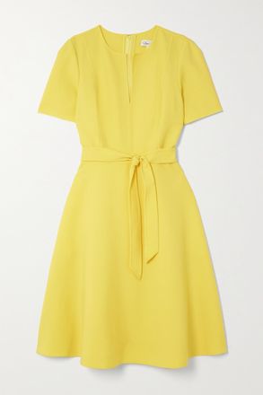 Oscar De La Renta Robe En Laine M&eacute;lang&eacute;e &Agrave; Ceinture - Jaune