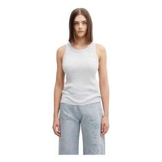 Maison Kitsun&eacute; Baby Fox Fein Rippstrick Tanktop - - Tops - Damen - Grau - L