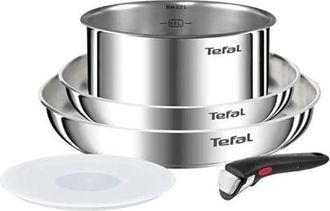 T-fal Ingenio Emotion K&uuml;chen-Set, 5-teilig, abnehmbarer Griff, stapelbar, Edelstahl, L896S504