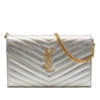 Saint Laurent Pre-owned Wallet on Chain - Femme - Pre-owned - Gris - Taille: ONE Size