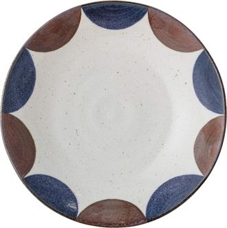 Bloomingville Camellia Schale aus Porzellan in der Farbe Weiß-Blau mit einem Durchmesser von 22cm, 82050098