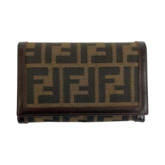 Fendi unisex, Pre-owned, Brun, Taille: ONE Size Portefeuille Bi-fold Vintage Pre-owned