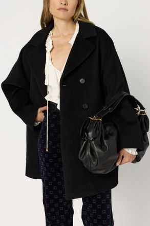 Gerard Darel Manteau crois&eacute; en laine - MAGALIE - Noir