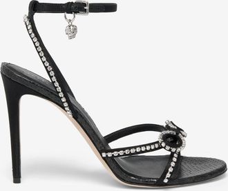 Alexander McQueen Sandale mit Kristall-Schleife - Item 851993W4ABZ1064