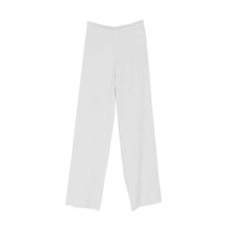 Emporio Armani Femme, Pantalons, Gris, Taille: 38 FR Wide-Leg Tailored Pantalons