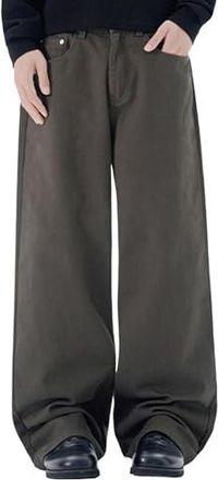 Generic Jean Homme Jeans Homme Jean Ample Stretch D&eacute;contract&eacute; Couleur Unie - Basique Confortable avec Poches, Parfait pour Usage Quotidien