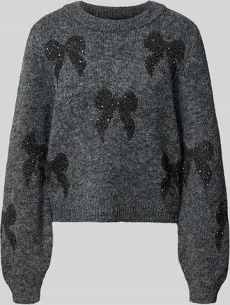 Only Pullover mit Glitzer-Schleifenprint