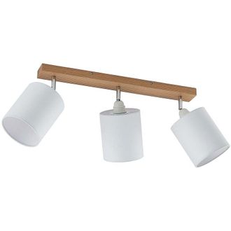 Lindby Imarin Deckenstrahler, 3-flammig, weiß - holz hell, weiß - Lindby