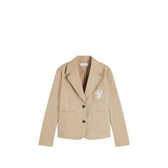 Tommy Hilfiger Blazer court &agrave; logo brod&eacute; en coton