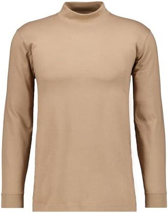 Ragman T-shirt à col montant à manches longues pour homme, Cannelle-088, XL