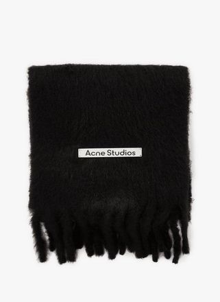 Acne Studios Echarpe &agrave; logo en mohair m&eacute;lang&eacute;