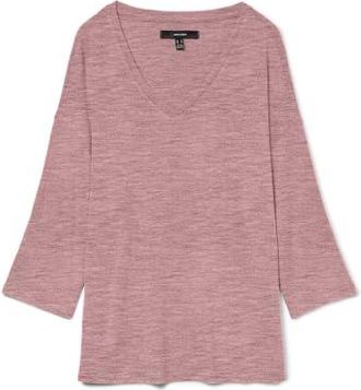 Vero Moda Vmbrianna Blouse 3/4 &agrave; col en V pour Femme, Rose Elegance, XS