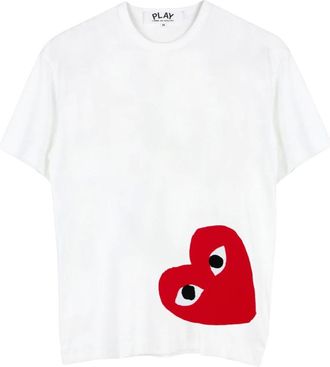 Comme Des Gar&ccedil;ons Homme, Tops, Blanc, Taille: M T-Shirt Oversize avec Coeur