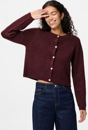 Pieces Strickjacke PCSILLY LS O-NECK KNIT CARDIGAN NOOS BC Materialmix, regular fit