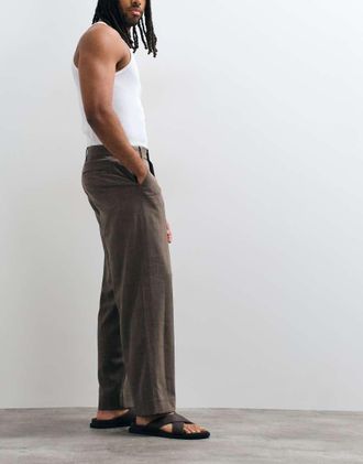Abercrombie & Fitch weite Anzughose in Braun