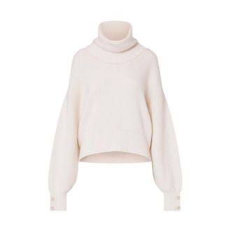 Liu Jo Pull &agrave; col roul&eacute; en pure laine - Femme - Pulls - Blanc - Taille: 40 FR