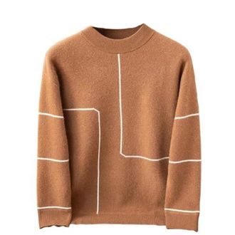 Generic Pull à col rond en cachemire mélangé pour homme, marron, XL