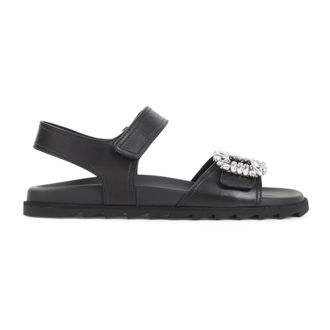 Roger Vivier Femme, Chaussures, Noir, Taille: 38 EU Slidy Viv Strass Sandal