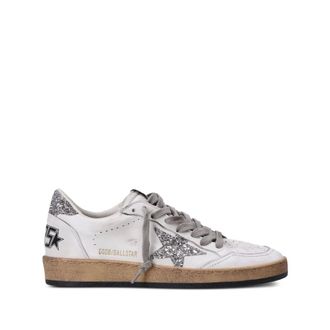 Golden Goose Femme, Chaussures, Blanc, Taille: 38 EU Baskets Blanches Paillettes Lacets Logo Patch