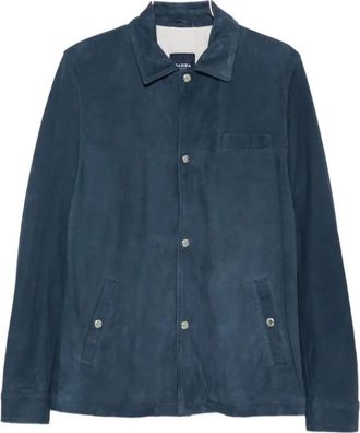 Barba Homme, Vestes, Bleu, Taille: 2XL Tyler Suede Jacket