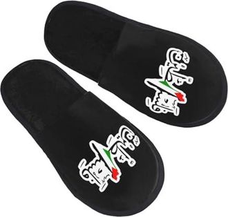 Generic Slippers Nom Arabe De La Palestine Avec Le Drapeau Palestinien Épais Chaussons Maison Doux Pantoufles Pour La Maison Outdoor De Camping M