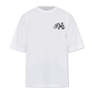 Off-white T-Shirt mit gesticktem Logo - - Tops - Herren - Wei&szlig; - XL