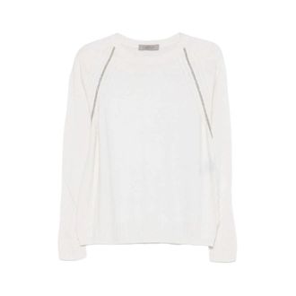 D.exterior Off-White Verzierte Raglan Pullover - - Knitwear - Damen - Wei&szlig; - XL
