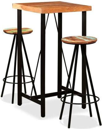 vidaXL vidaXL 3-tlg. Bar-Set Massivholz Akazie und Altholz