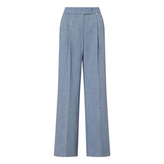 Liu Jo Femme, Pantalons, Bleu, Taille: 36 FR Pantalon palazzo en tissu m&eacute;lang&eacute;