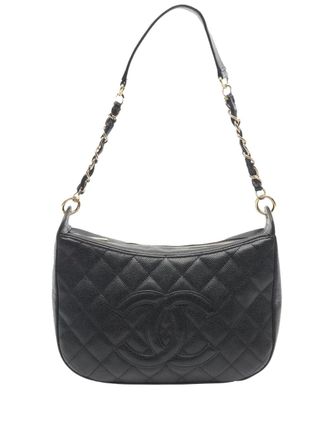 Chanel 2003-2004 Quilted Caviar Timeless CC shoulder bag - Schwarz
